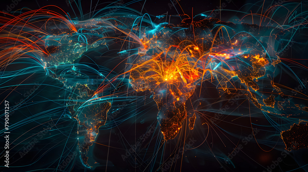 A mesmerizing representation of intertwined global trade routes ...