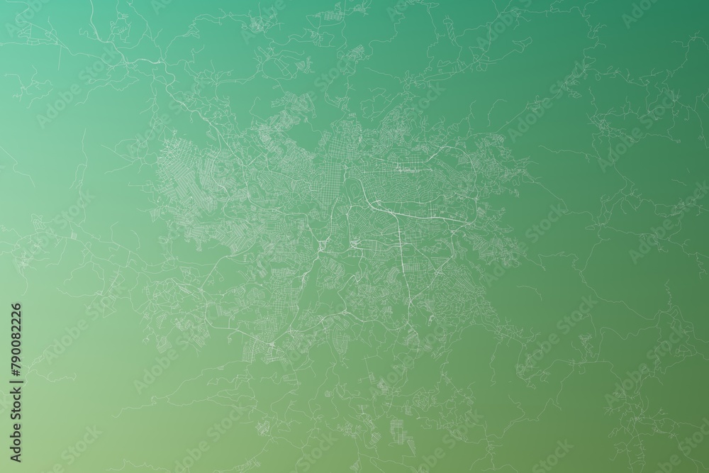 Map of the streets of Tegucigalpa (Honduras) made with white lines on ...