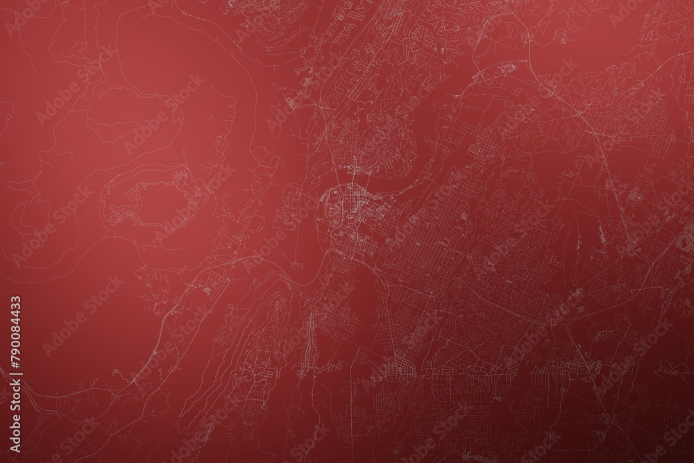 Map of the streets of Chattanooga (Tennessee, USA) made with white ...