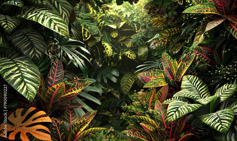 Illustrate the rare plant exhibition in a digital photorealistic style ...