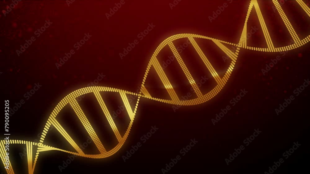 Vidéo Stock Close Up Golden Molecules Structure Dna Rotating On Glowing Backdrop Bright 3d