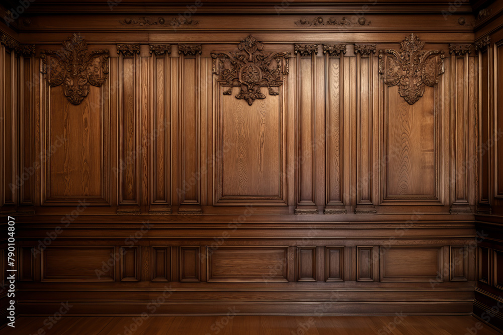 Classic premium luxury wood paneling wall background or texture. Highly ...