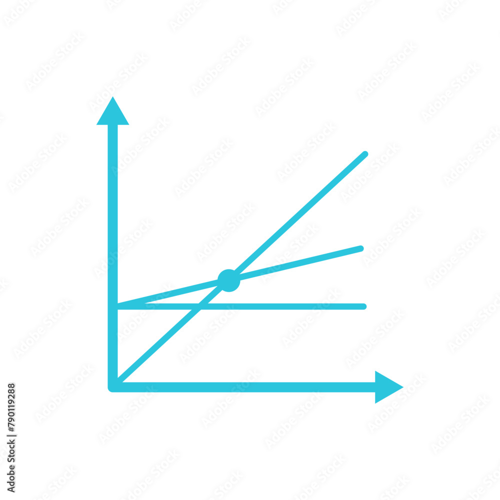 Break even point. Graphical Analysis chart. From blue icon set. Stock ...