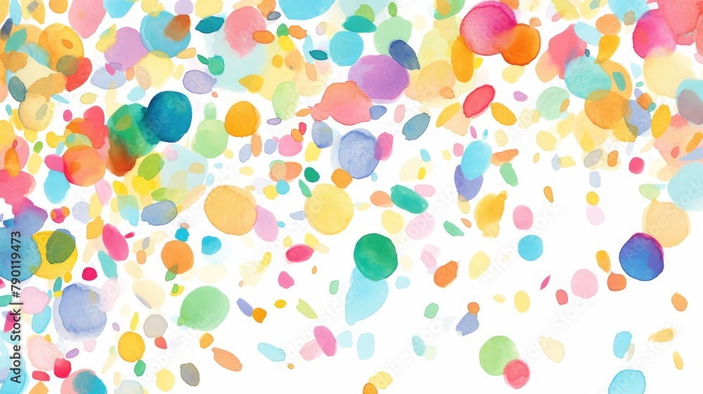 Celebrate with a burst of watercolor confetti splattered across a crisp ...