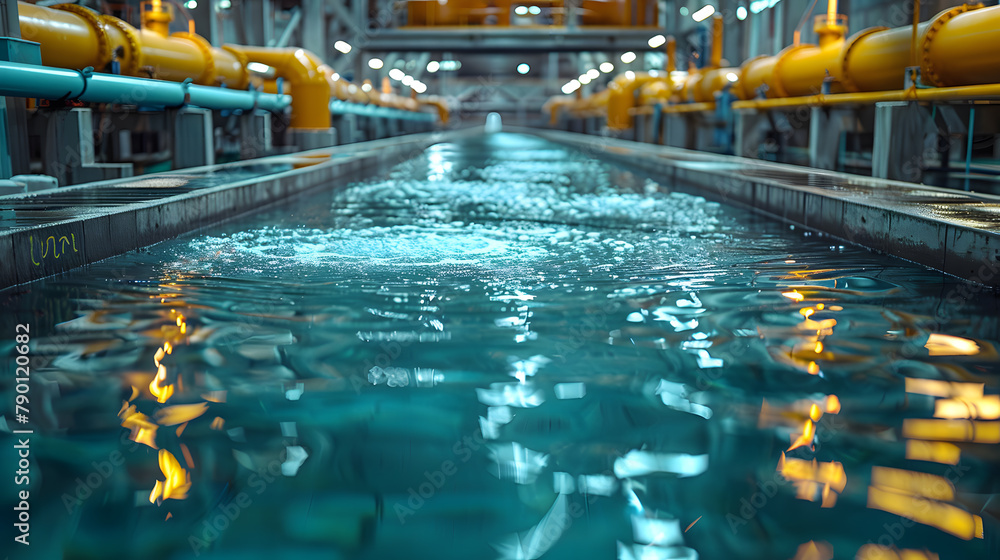 modern water cleaning facility at an urban wastewater treatment plant ...
