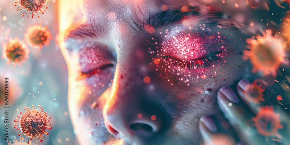 Allergy Agony: The Itchy Eyes and Runny Nose - Visualize a person with ...