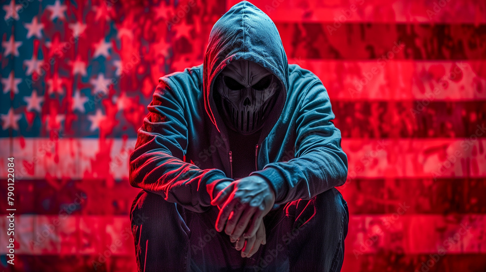 Masked And Hooded Computer Hacker Stock Illustration Adobe Stock