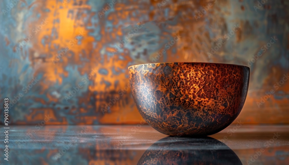 An abstract artwork in Copper Coin and Aged Copper against a solid ...