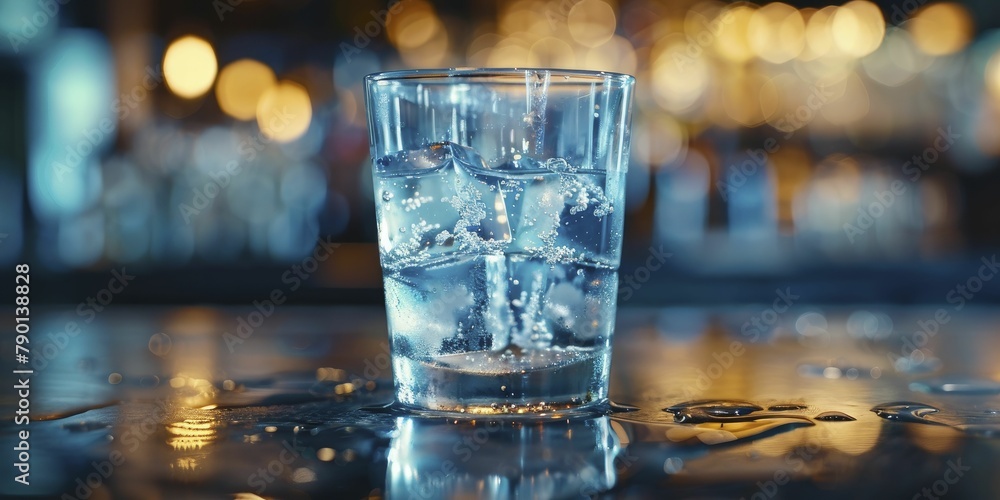 Sipping on a glass of water with ice cubes shaped like financial ...