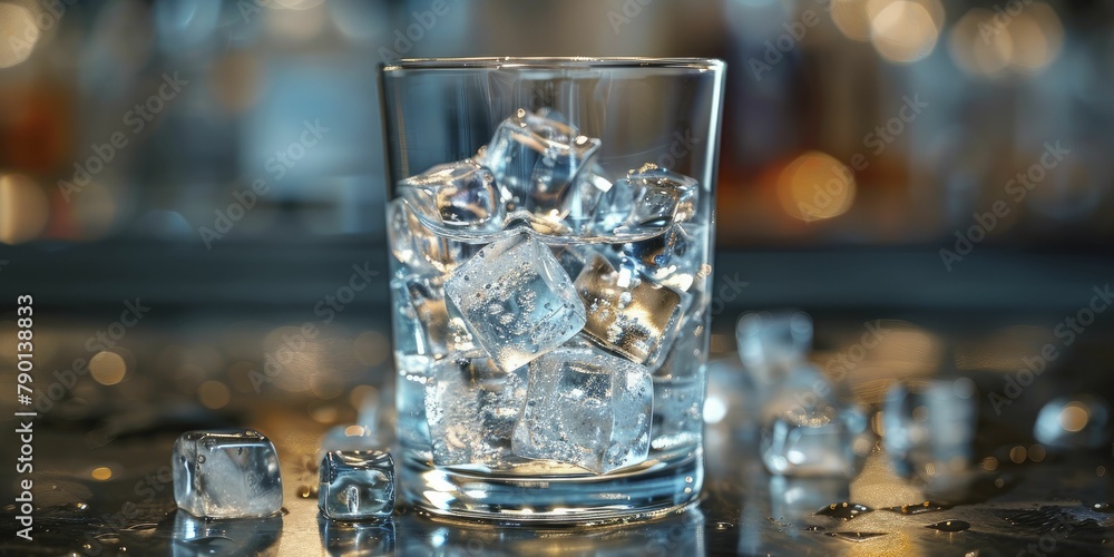 Sipping on a glass of water with ice cubes shaped like financial ...