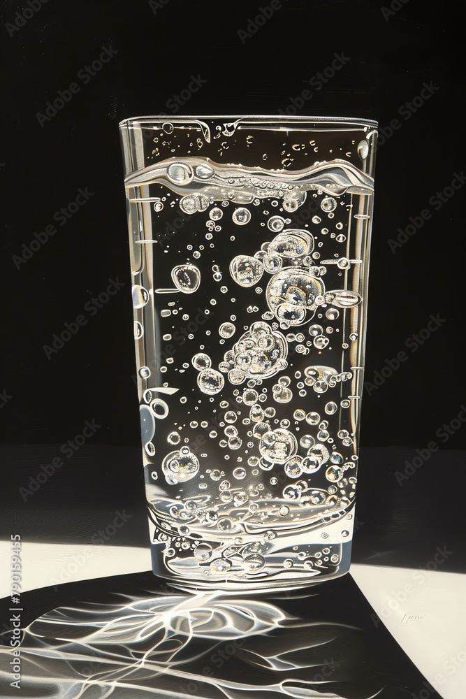 Capture the elegance of a translucent glass filled with effervescent ...
