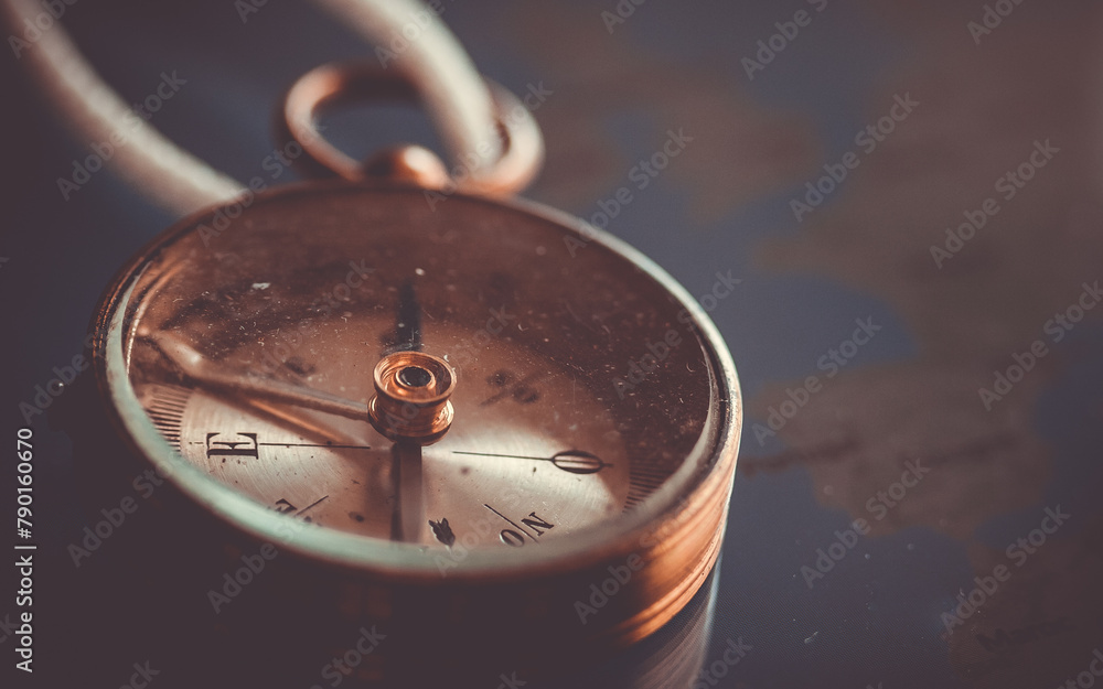 compass on a map of the world Stock Photo | Adobe Stock