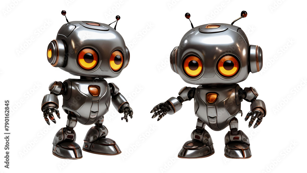 Two Industrial Small Robots Standing. Robot Png, Robot With Transparent ...