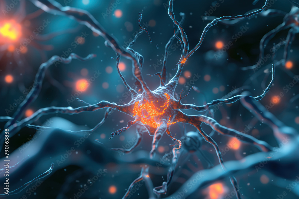 Observation of Motor Neurons under microscope with nerve cells in a ...