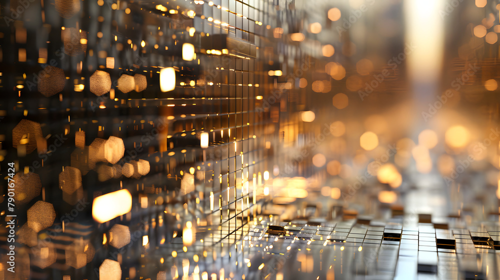 Digital setting featuring a pixelated array with radiant pixels ...