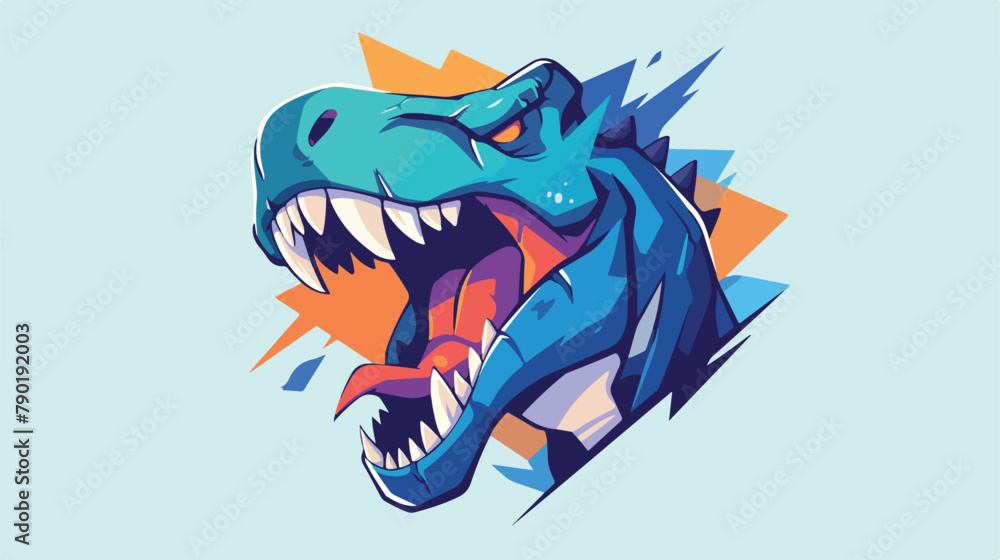 Angry t-rex raptor head Logo. Vector decorative Emb Stock Vector ...