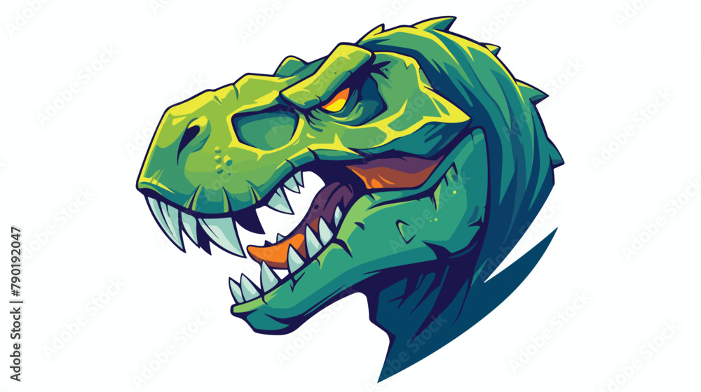 Angry t-rex raptor head Logo. Vector decorative Emb Stock Vector ...