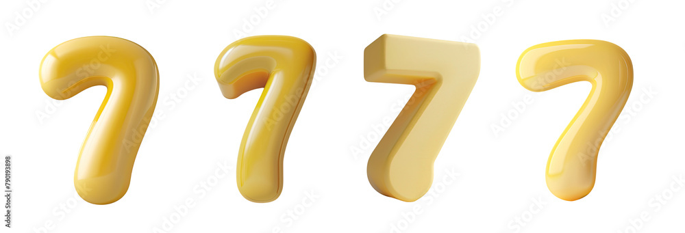 Pack of a alphabet number 7 Letter on Transparent Background - Ai ...