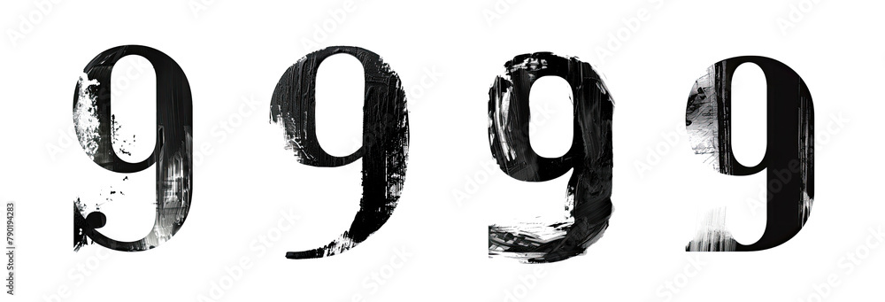 Pack of a alphabet number 9 Letter on Transparent Background - Ai ...