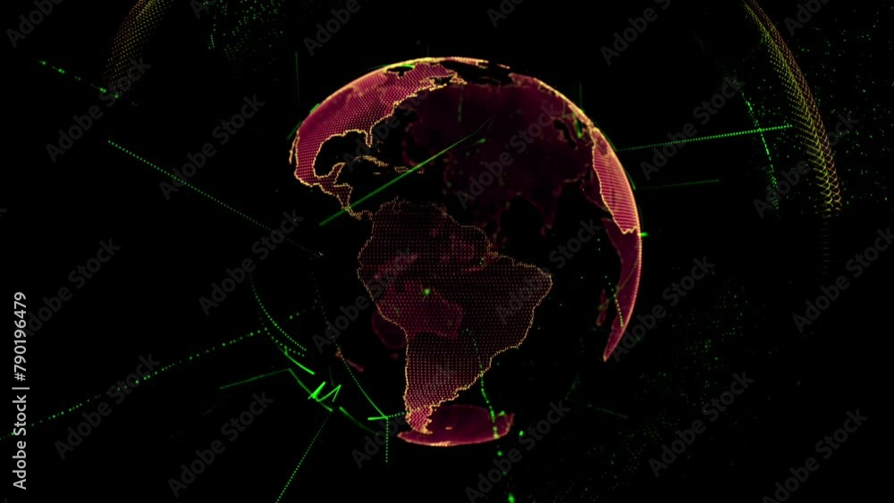 Global Network Connected animation of Global Business Network rotating ...