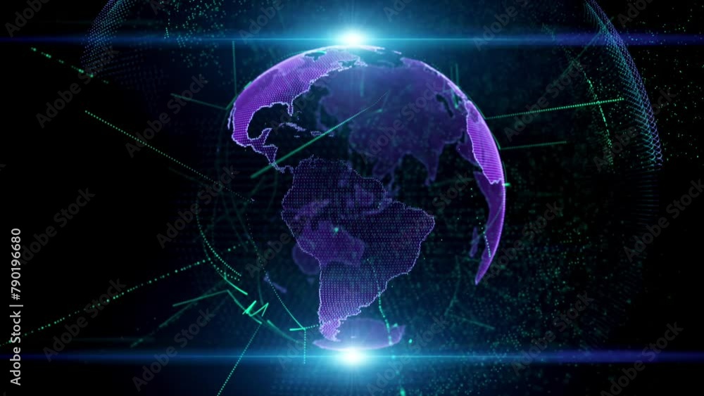 Vidéo Stock Global Network Connected animation of Global Business ...