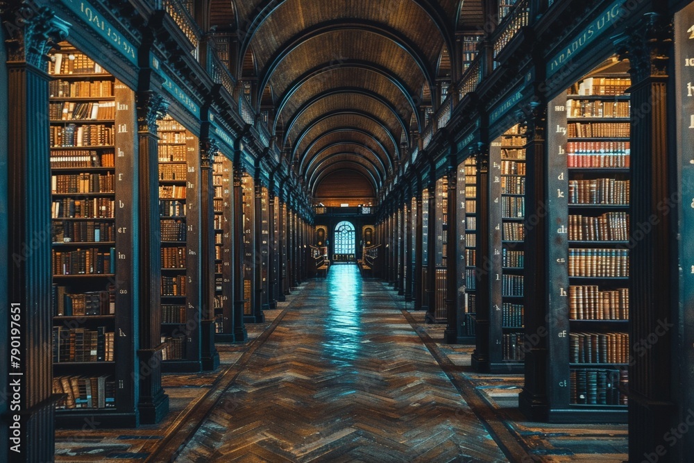 Arcane library, forbidden sections, library secrets illustration ...