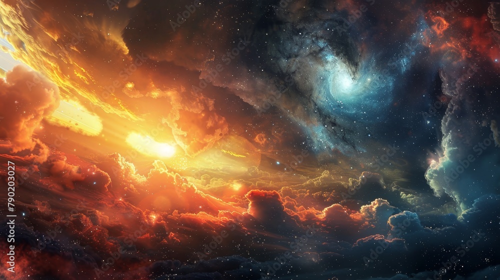 Astral Landscapes This vibrant space-themed image is ideal for various ...