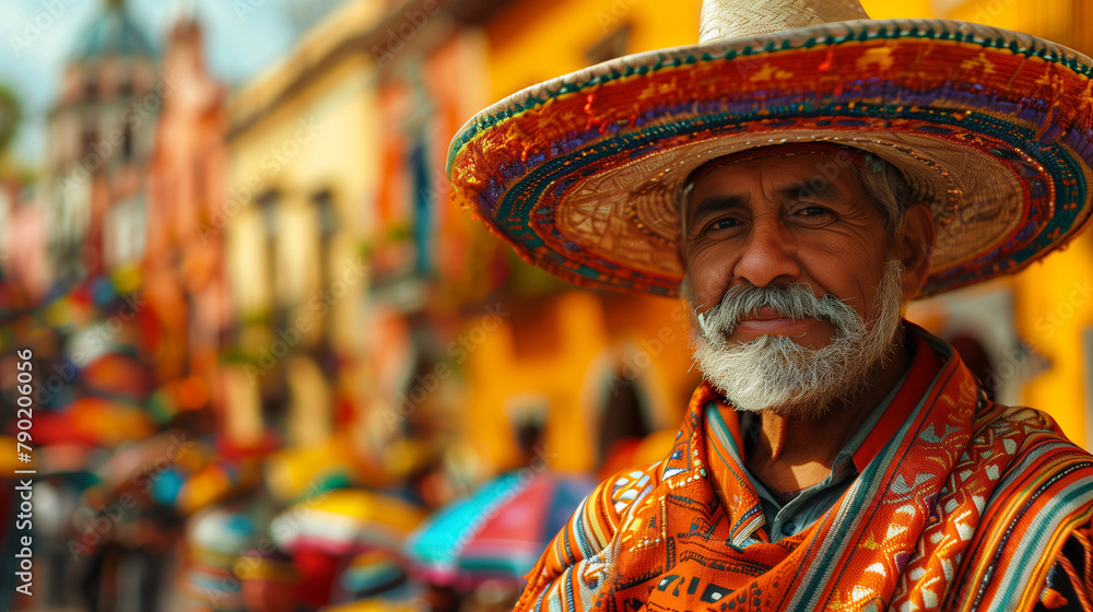 Man in traditional Mexican attire. Stock Illustration | Adobe Stock
