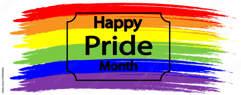 LGBTQ pride month banner. Rainbow PRIDE month with festival parades ...