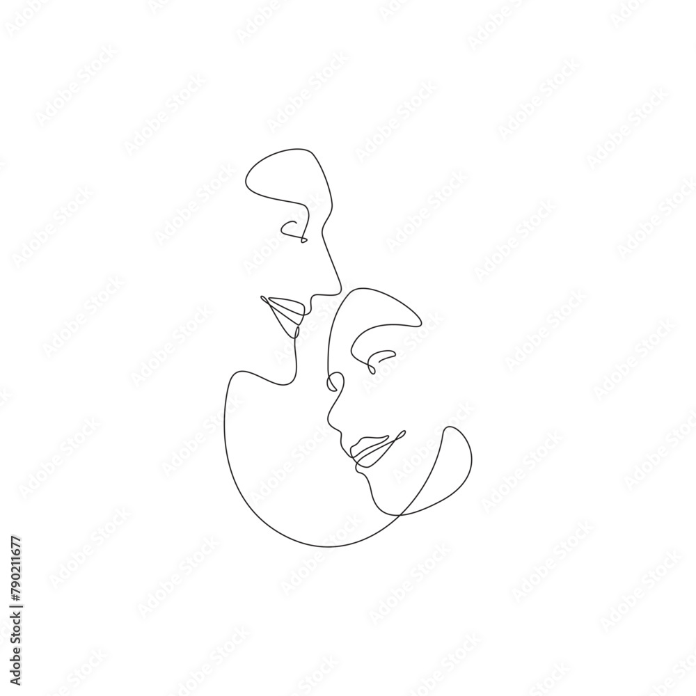 couple continuos line design. spouse continuos line illustration ...