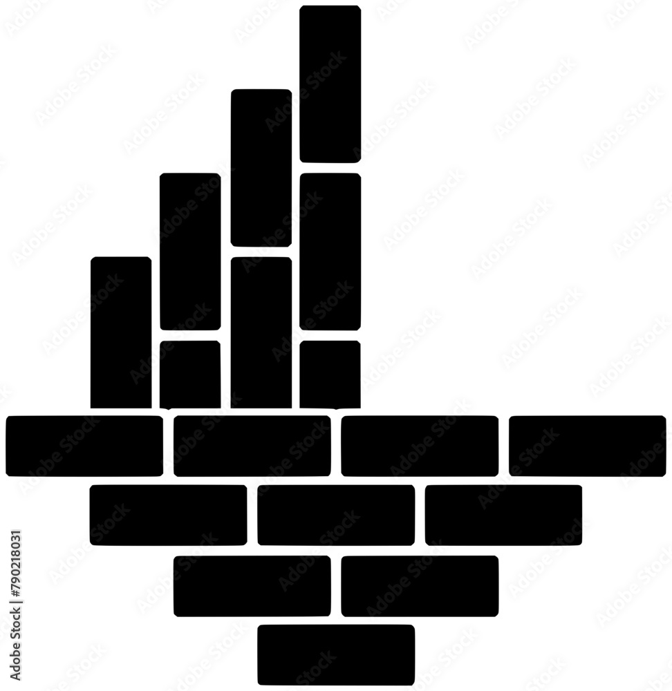 cement illustration construction silhouette wall logo block icon brick ...