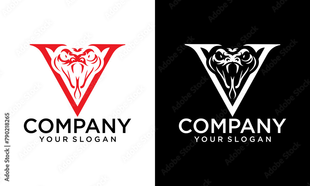 Fully editable Viper mascot logo vector illustration with varsity style ...