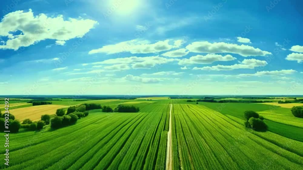 (((Flying Over a Corn Field))) A stunning photorealistic aerial view ...