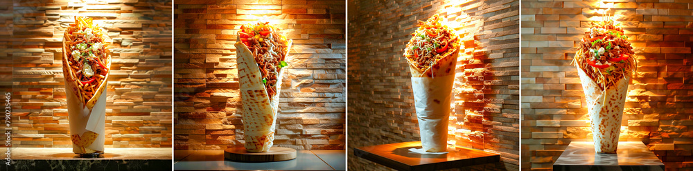 Handcrafted porcelain Greek gyros create a realistic look. Detailed ...