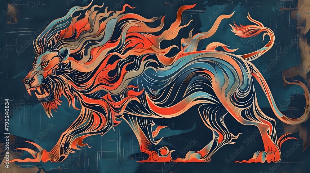Powerful Symbol of Strength and Action in Art Stock Illustration ...