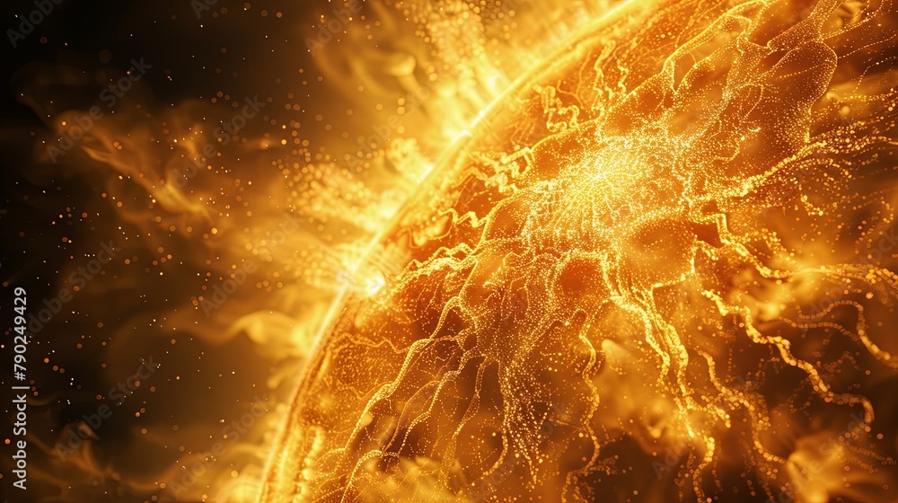 A vivid digital representation of a neural network explosion ...