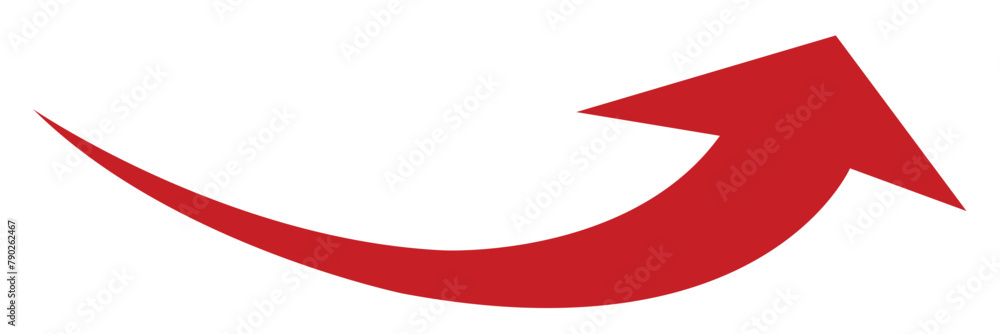 3D shine red arrow on white background. Direction arrow, arrow icon for ...