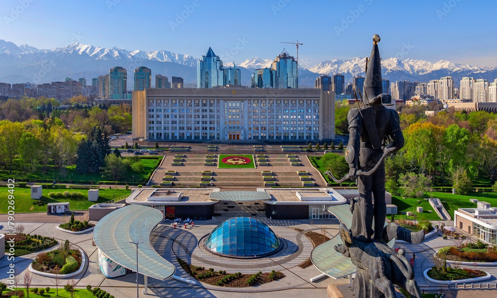 Almaty, Kazakhstan, 04/18/2024. The monument to the independence of ...