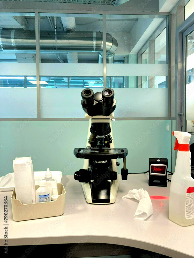 Science, research and laboratory work concept. Diverse people work in ...