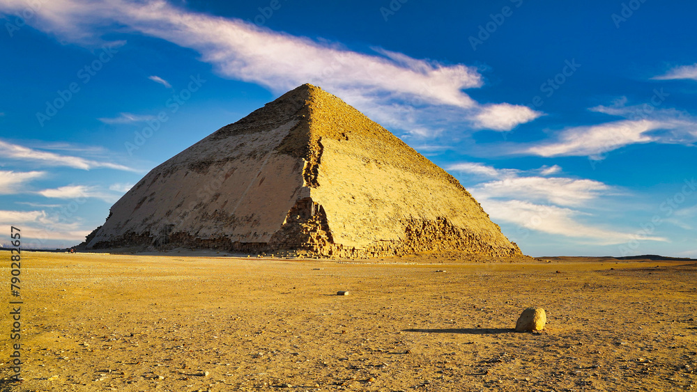 Spectacular view of the Bent Pyramid, built by the Pharoah Snefuru is ...