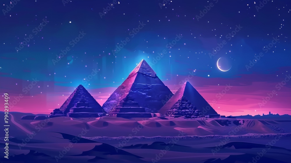 This mobile phone background theme features Egyptian desert with ...