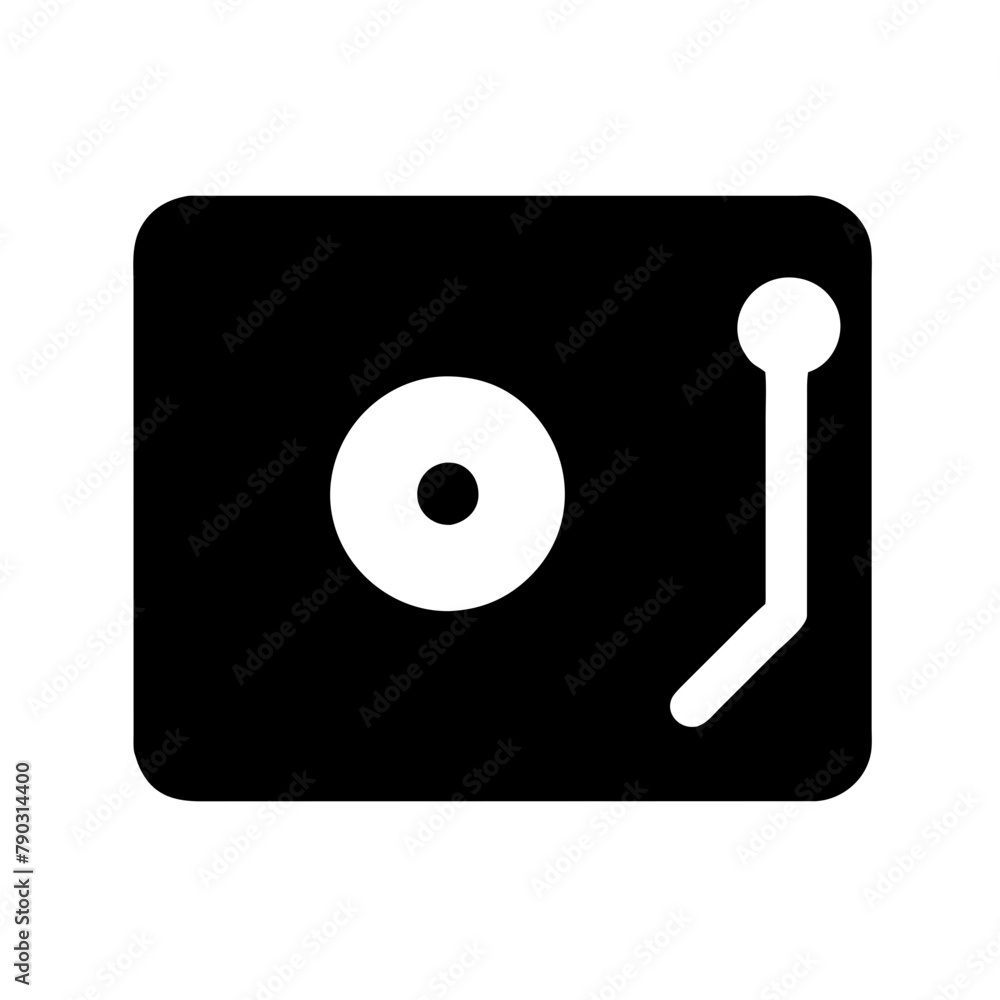 Vinyl record icon vector graphics element silhouette sign symbol ...