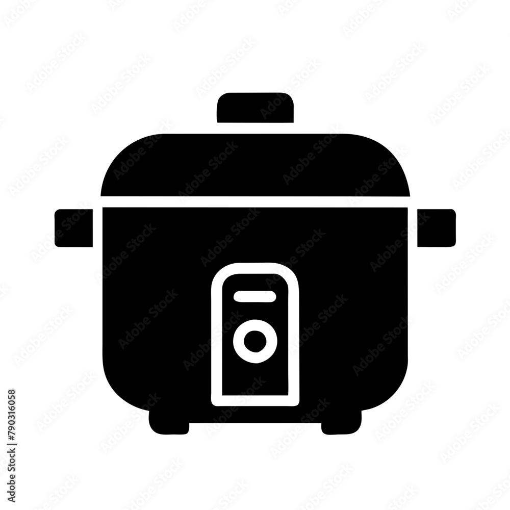 Pressure cooker icon vector graphics element silhouette sign symbol ...