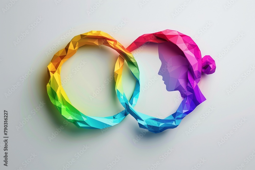 Interlocking male and female symbols transformed to include the LGBT ...