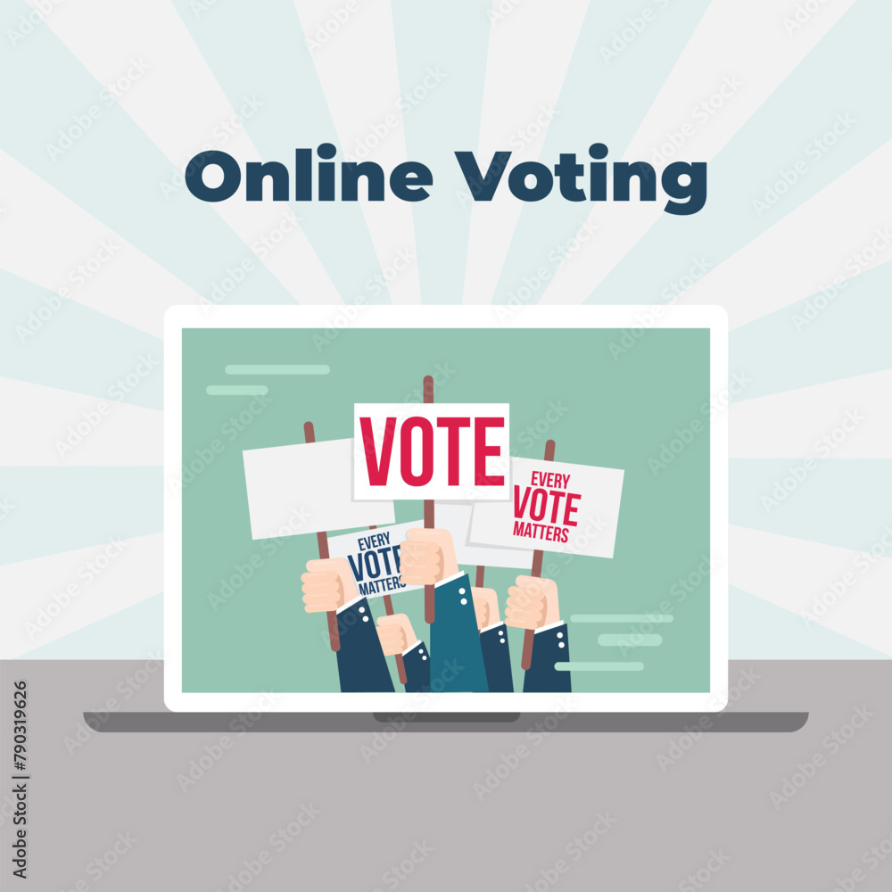 Online Voting Hand for Election Vector art illustration Stock Vector ...