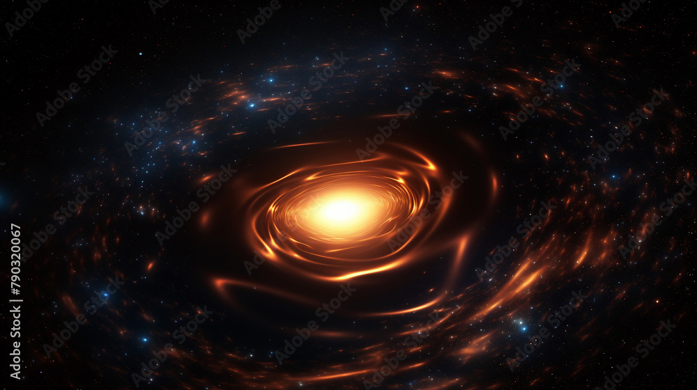 Simulation of a black hole seen from a safe distance, showing warped ...