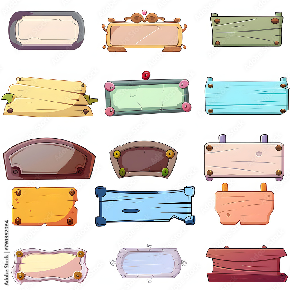 nameplate set cartoon vector illustration Stock Illustration | Adobe Stock