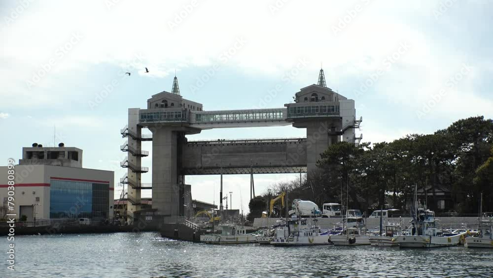 NUMAZU, SHIZUOKA, JAPAN - MARCH 2024 : View of VIEW-O flood gate at ...