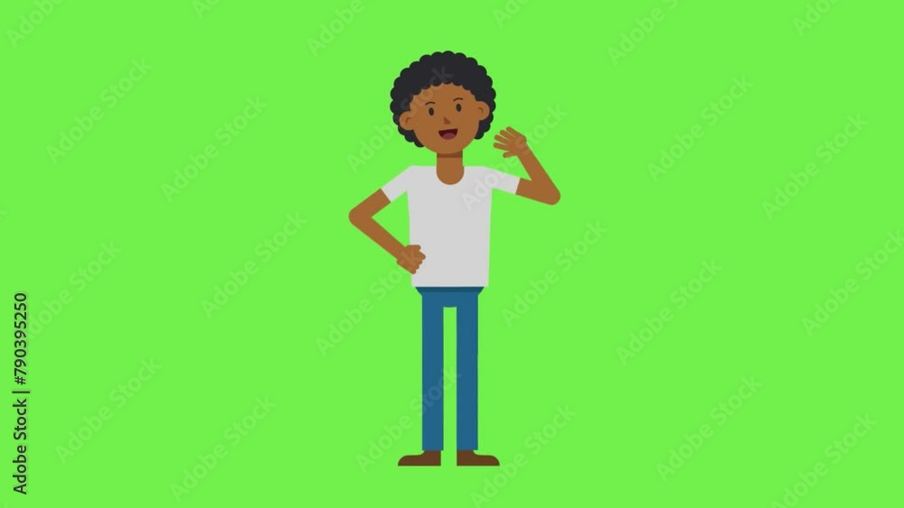 cartoon characters on green screen. Animated characters isolated ...