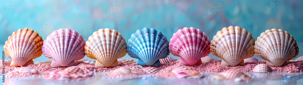 shells background,seashells on the beach, A harmonious assortment of ...